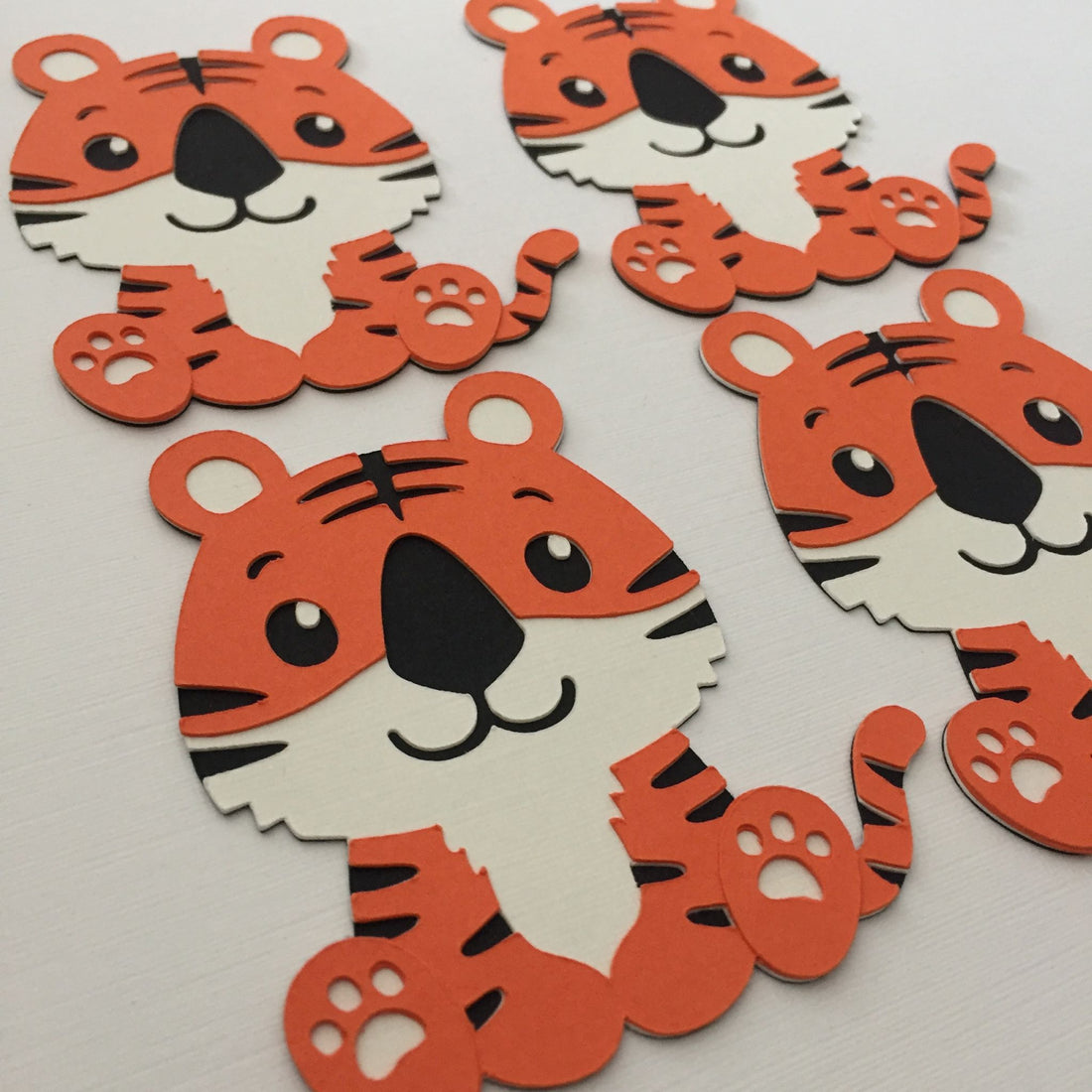4 Handmade TIGER Die Cut Card Making Toppers - Zoo, Safari, Jungle ...